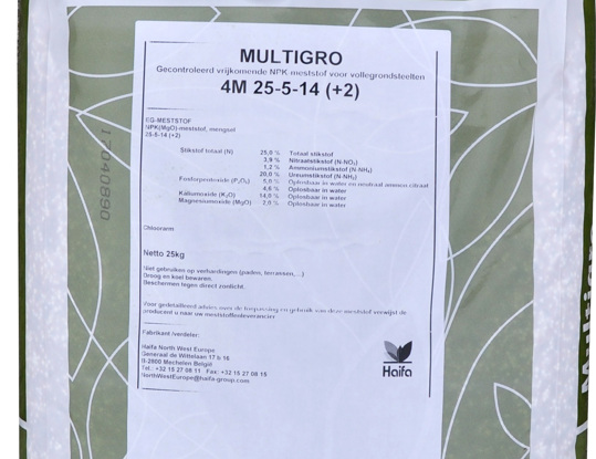Multigro 4M 25-5-14+2MgO - Traagwerkende Meststoffen